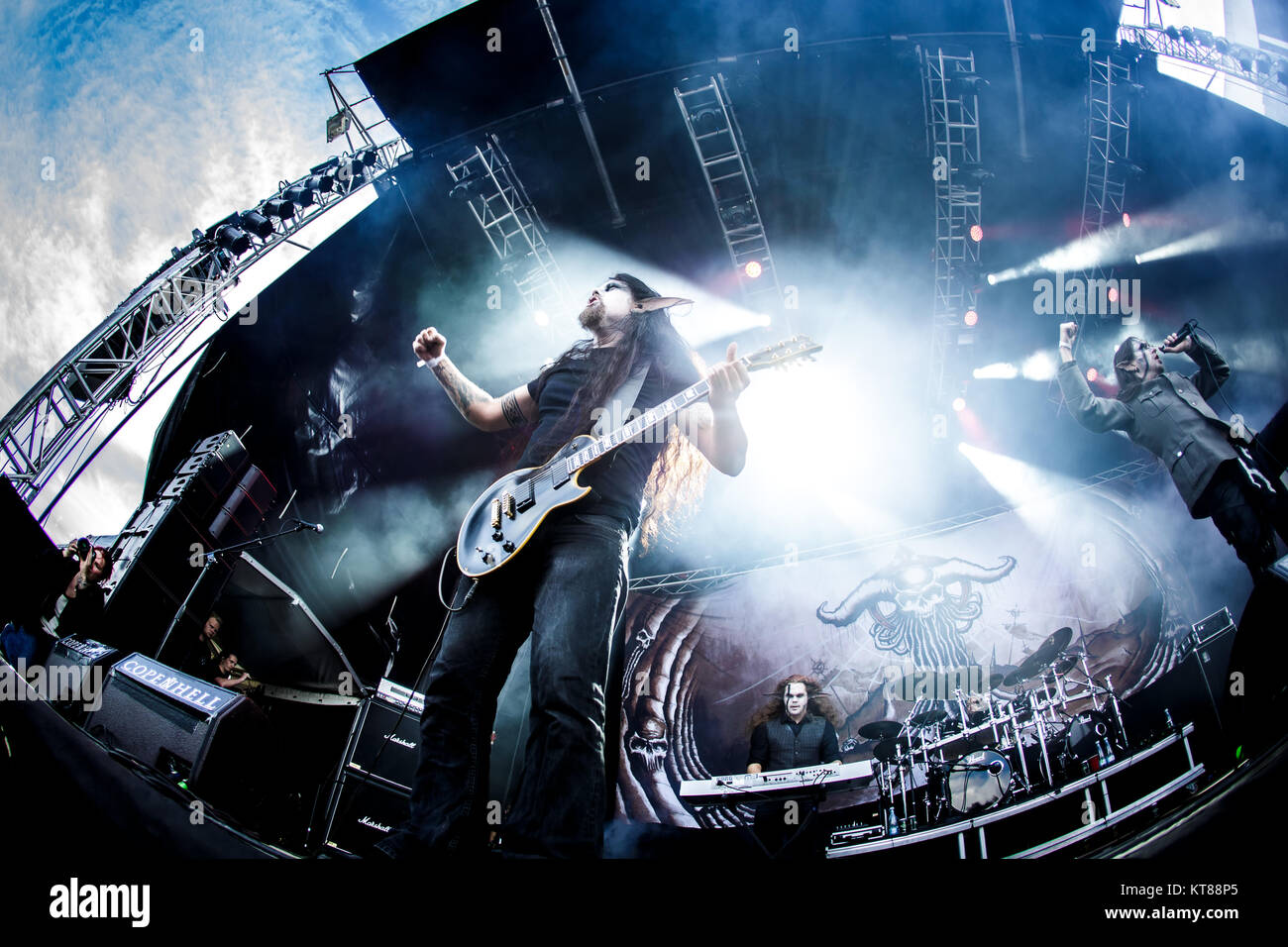 The Finnish folk metal band Finntroll performs a live concert at the ...