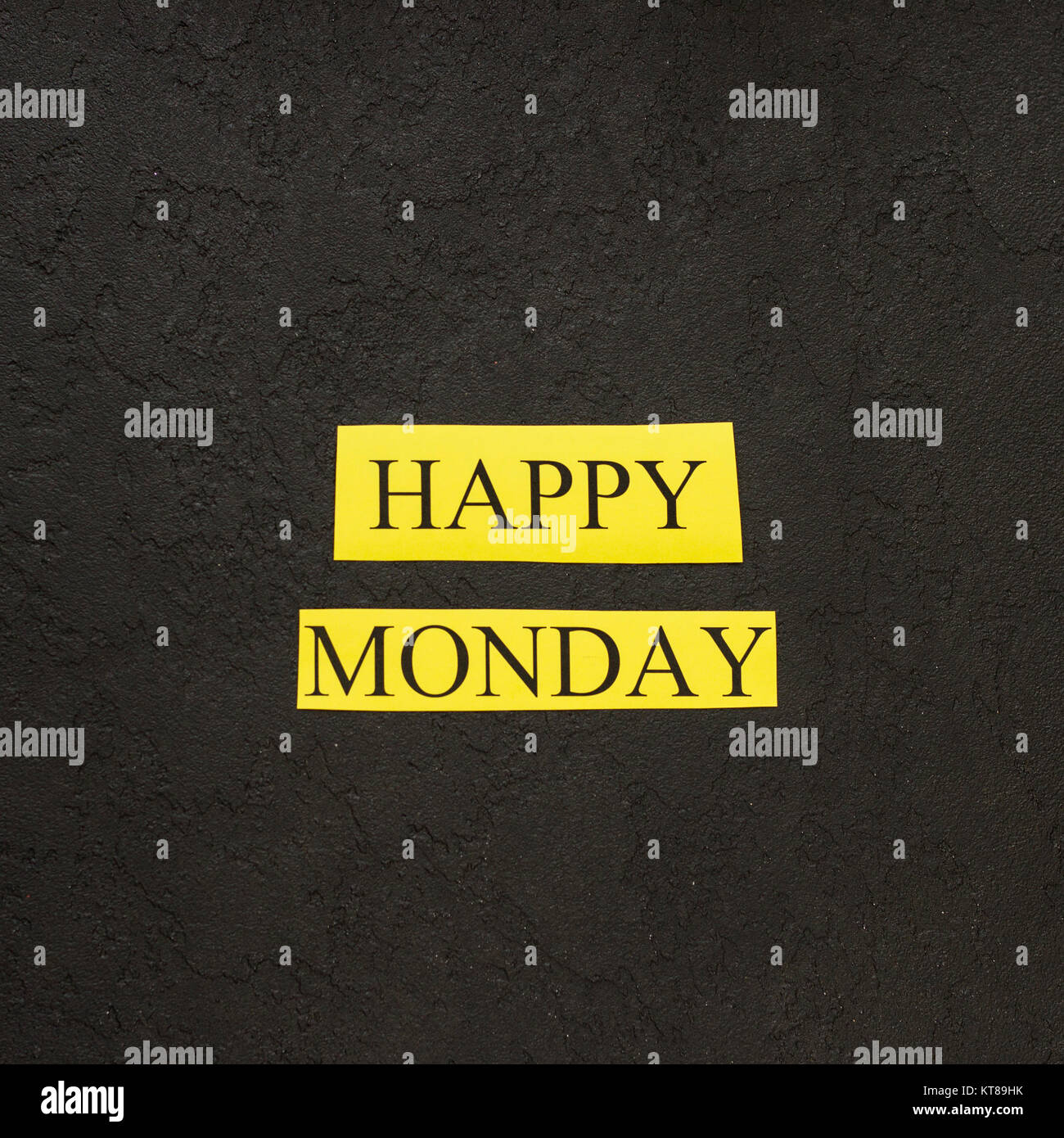 Happy monday inscription on a black concrete background. Business and ...
