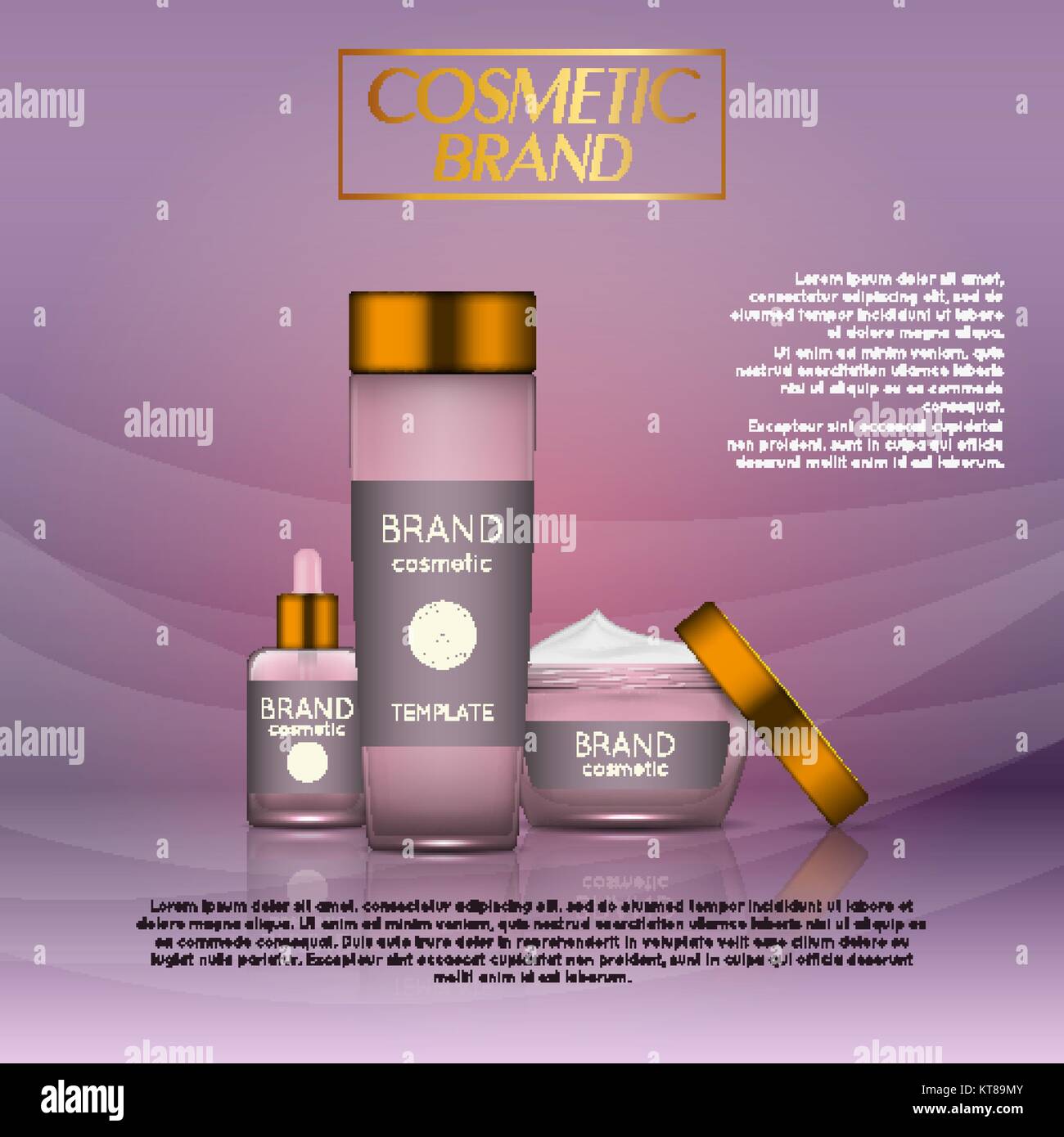 Vector 3D cosmetic illustration on a soft light waves background ...