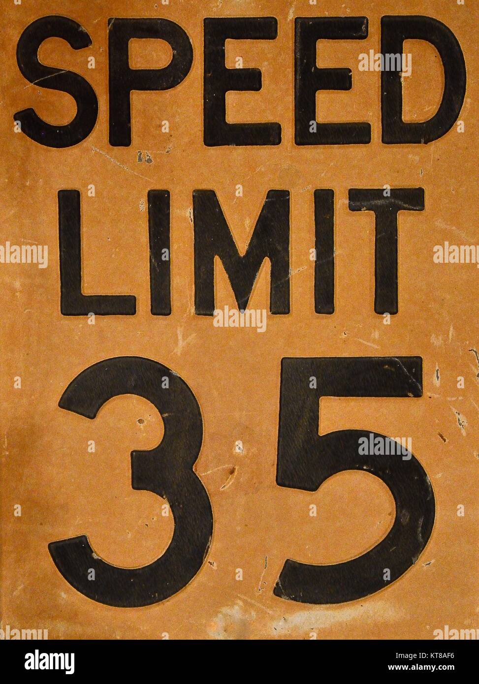 Close up of old speed limit 35 sign Stock Photo - Alamy