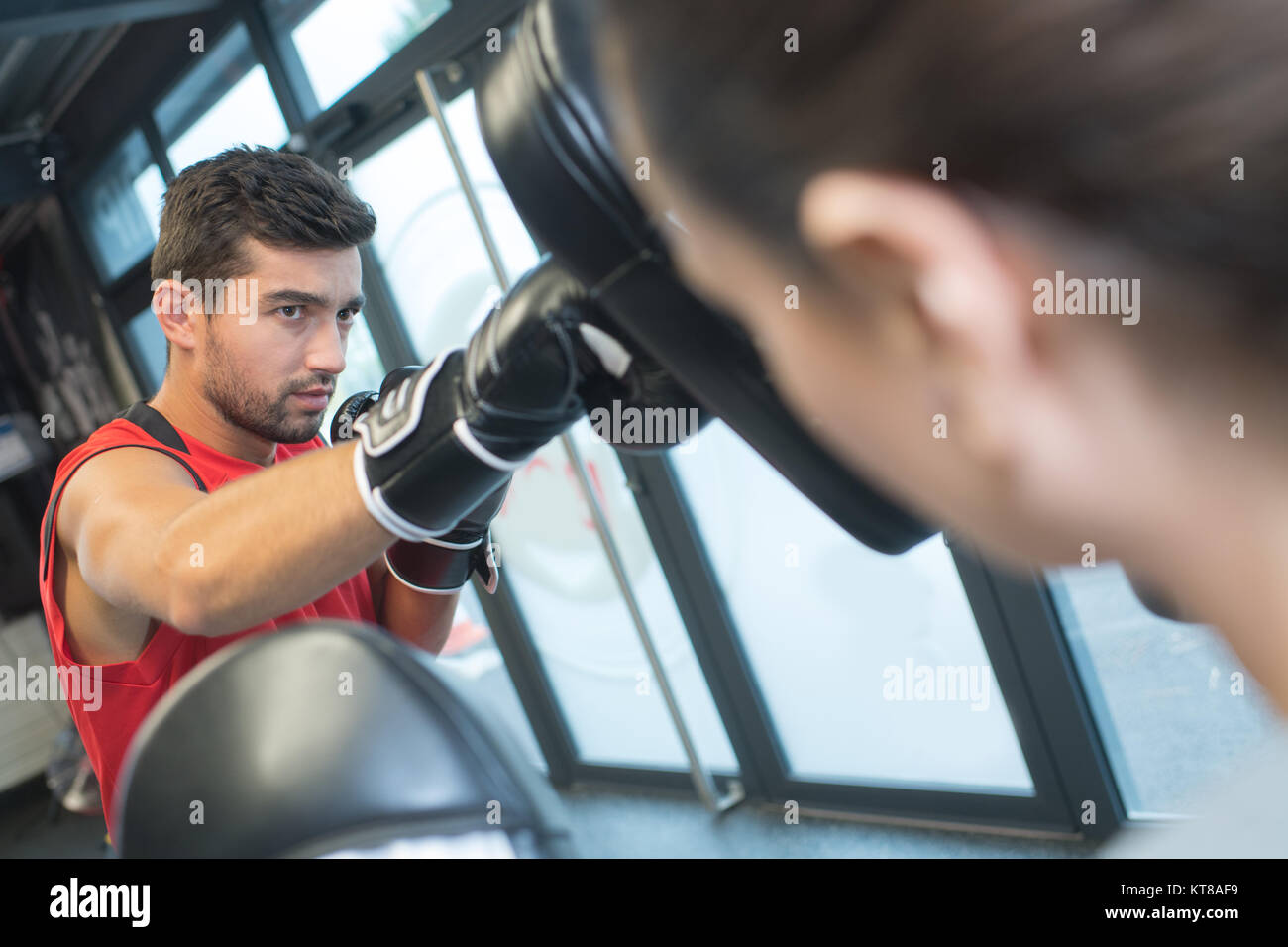 lovely couple boxing together Stock Photo - Alamy