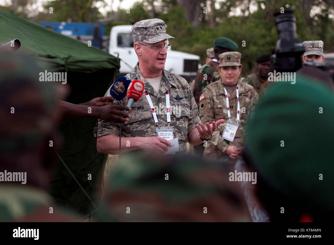 Maj. Gen. Mark E. Bartman, Ohio adjutant general, talks to the Angolan ...