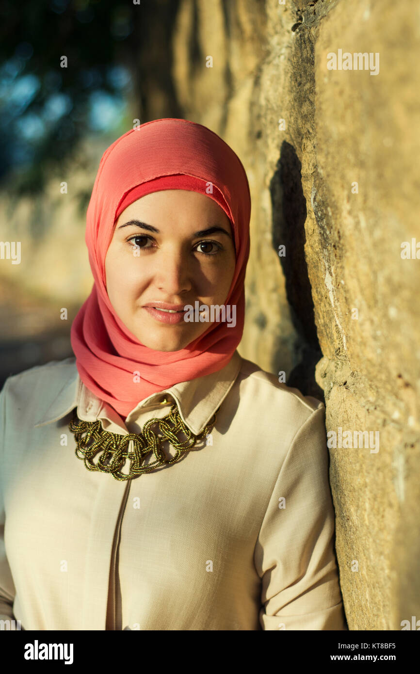 Beautiful Muslim woman standing outdoors Stock Photo - Alamy