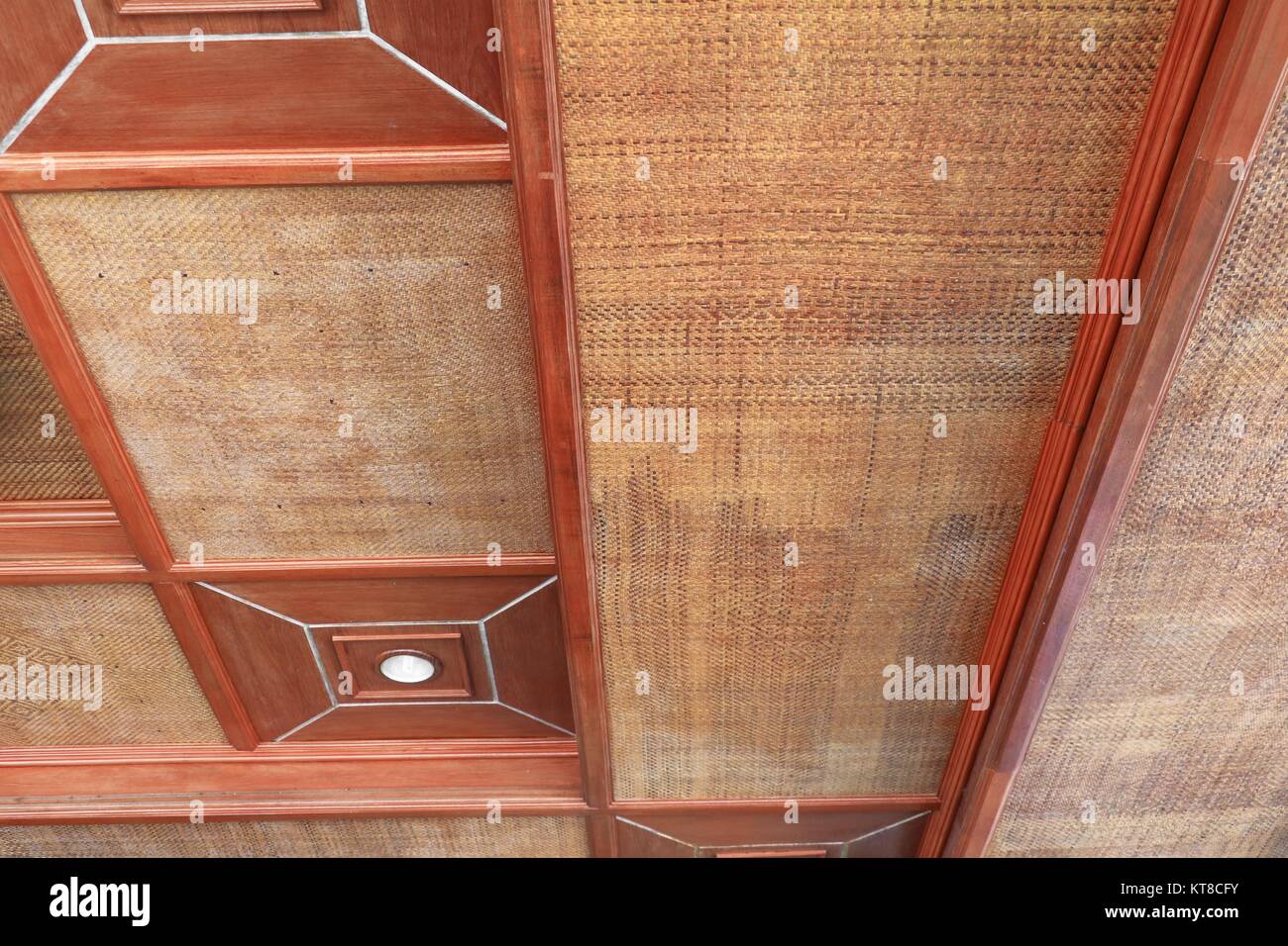 Bamboo Weave on ceiling texture ancient thai style pattern background ...