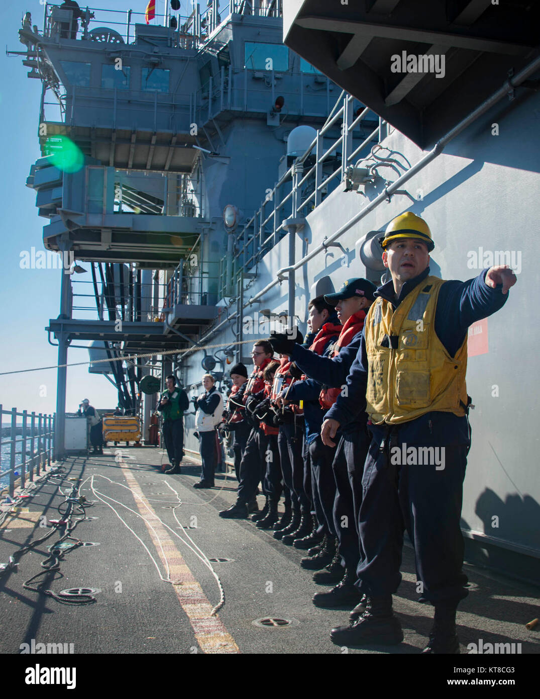 Boatswain’s Mate Seaman Danny Vazquez directs Sailors on the phone-and ...