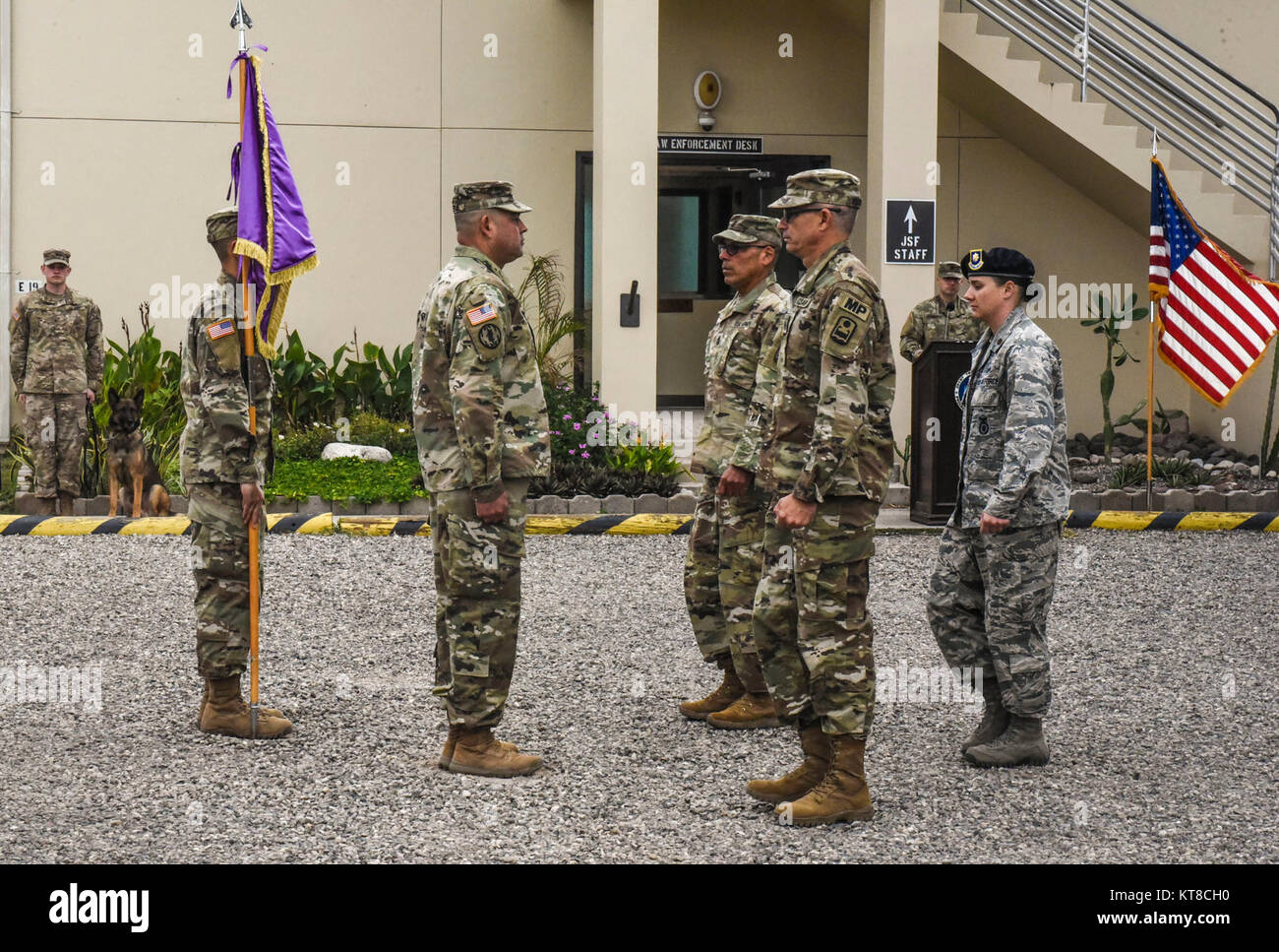 U.S. Army 1st Sergeant Eliezer Castrodad (front center), incoming Joint ...