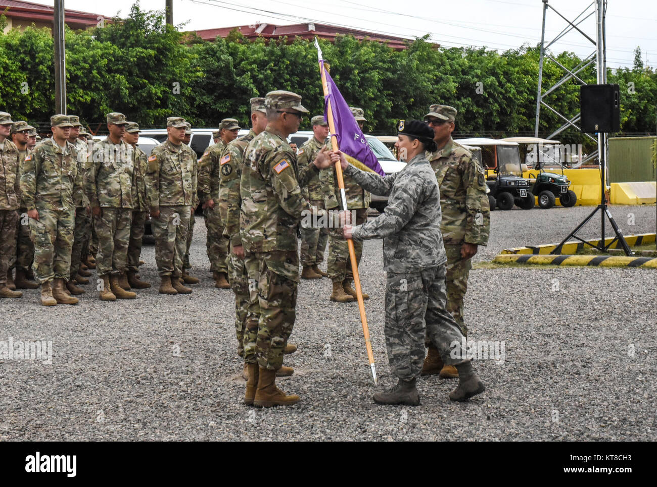 U.S. Air Force Maj. Nicole Schatz (right), Joint Security Forces ...