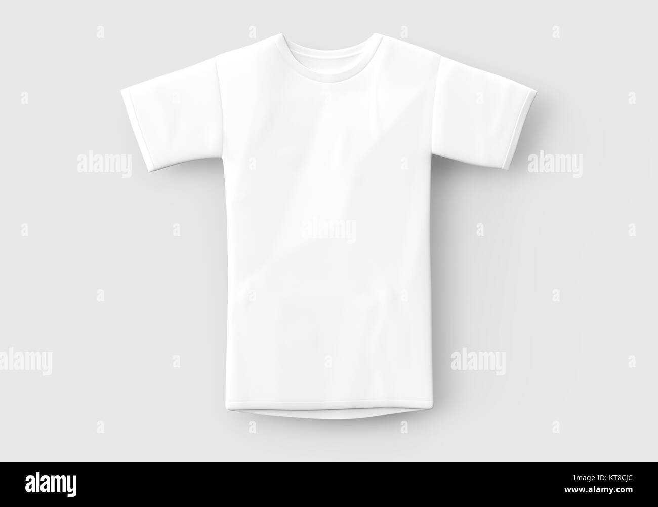 T shirt mockup, blank white cloth template isolated on light grey ...