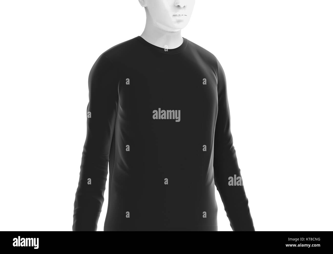 Long sleeves shirt, man fashion dummy wearing blank black cloth ...