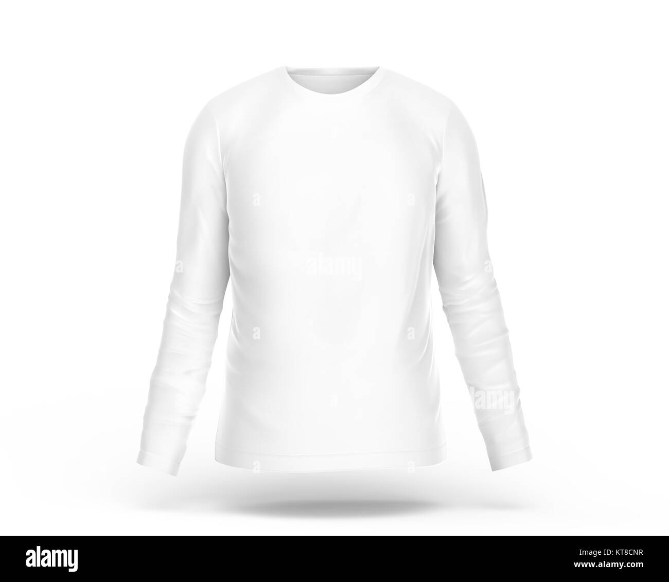 Long sleeves shirt, blank white cloth template with invisible model ...