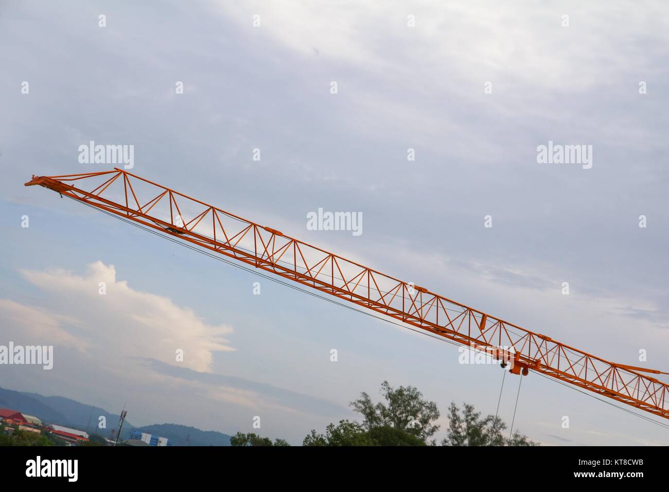 Tower crane industry, Construction buildings in site on sky background ...