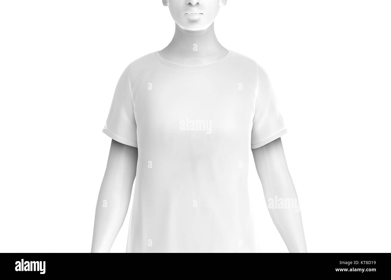 Crew neck T shirt, women fashion dummy wearing blank white cloth ...