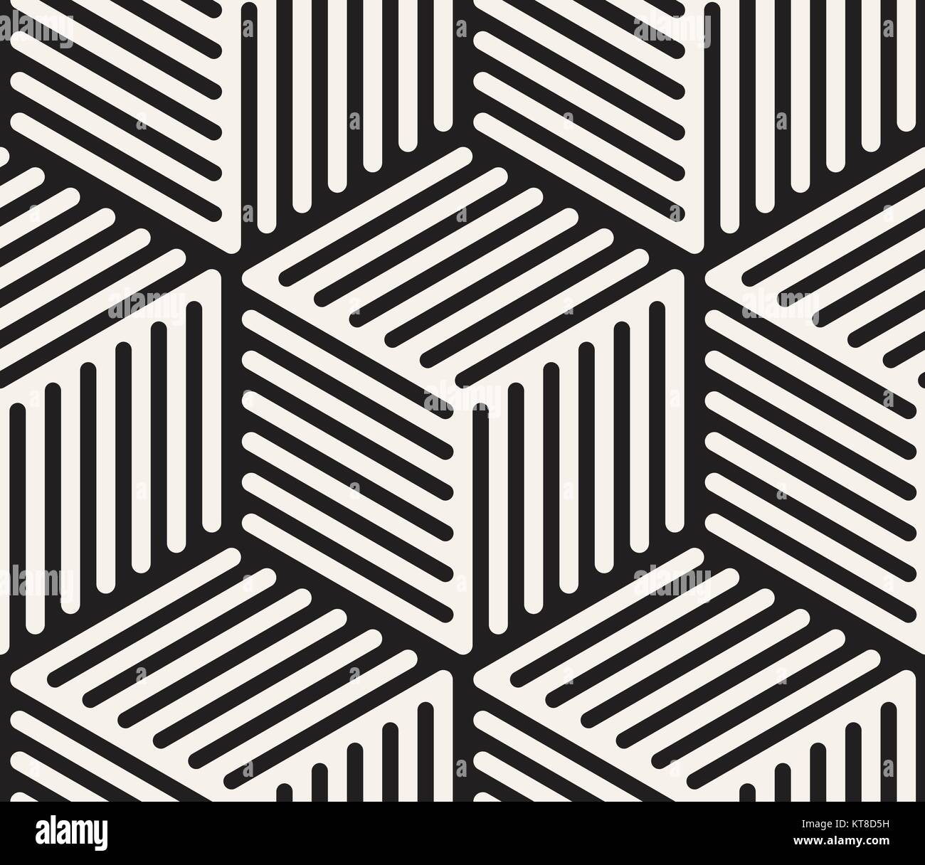 Vector seamless pattern. Modern stylish abstract texture. Repeating geometric tiles from striped ...