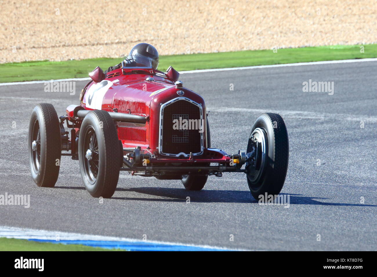 An Alfa Romeo P3 Tipo B Classic Grand Prix car competing at Estoril ...