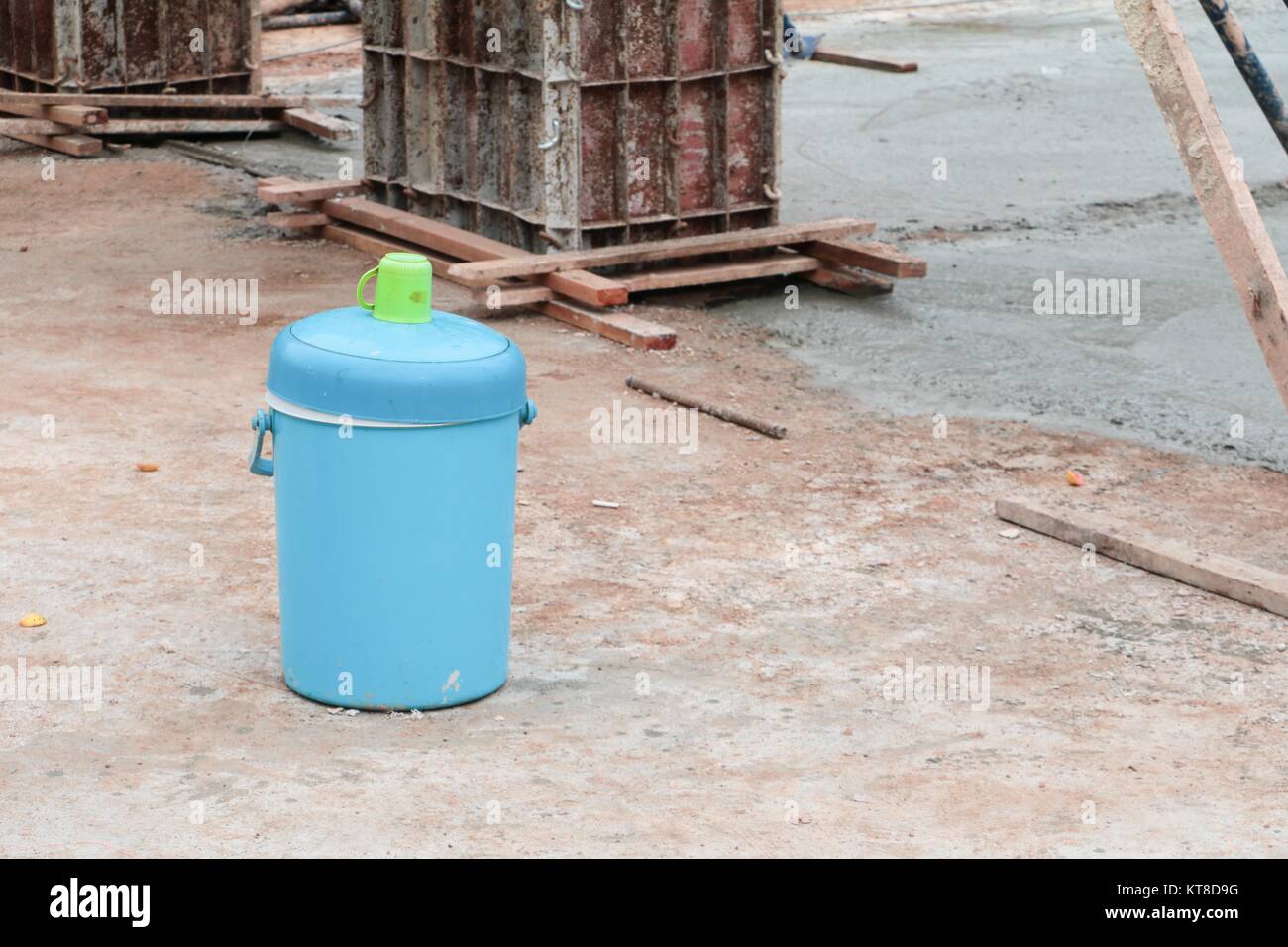 Flask water of worker in construction site Stock Photo - Alamy