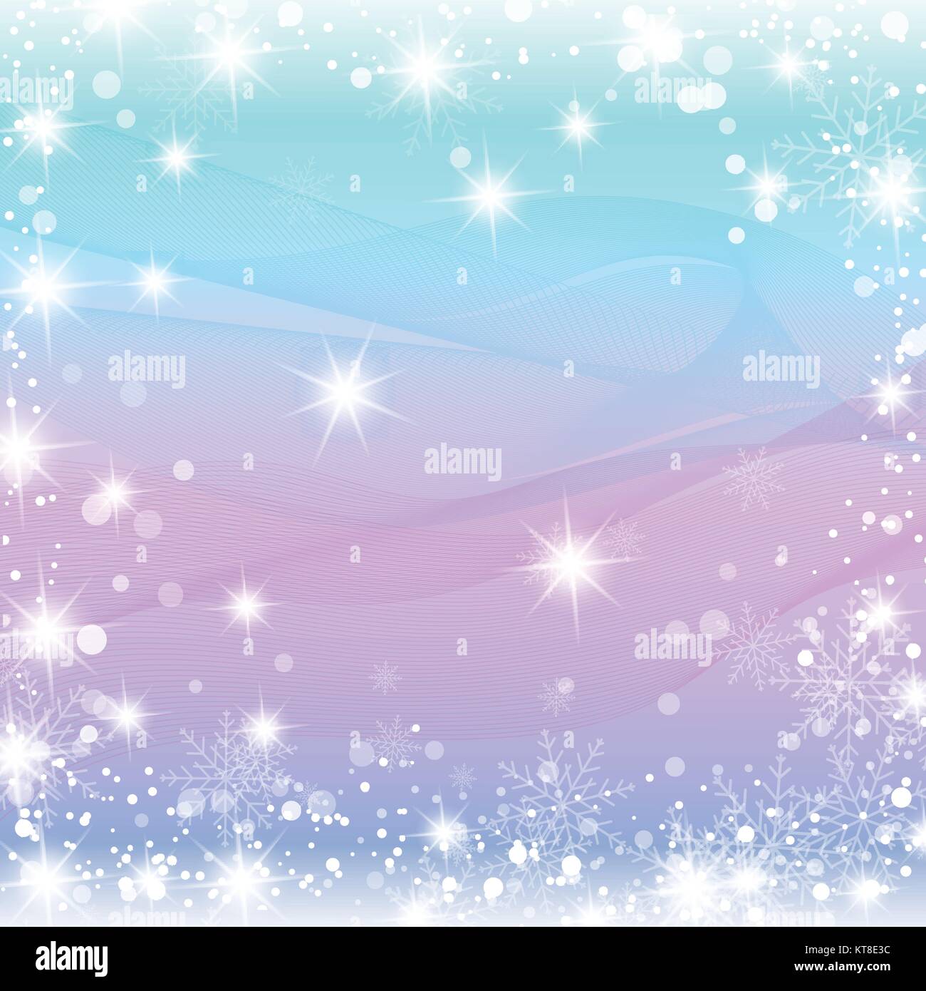 Beautiful, gentle winter background with snowflakes, stars. For ...