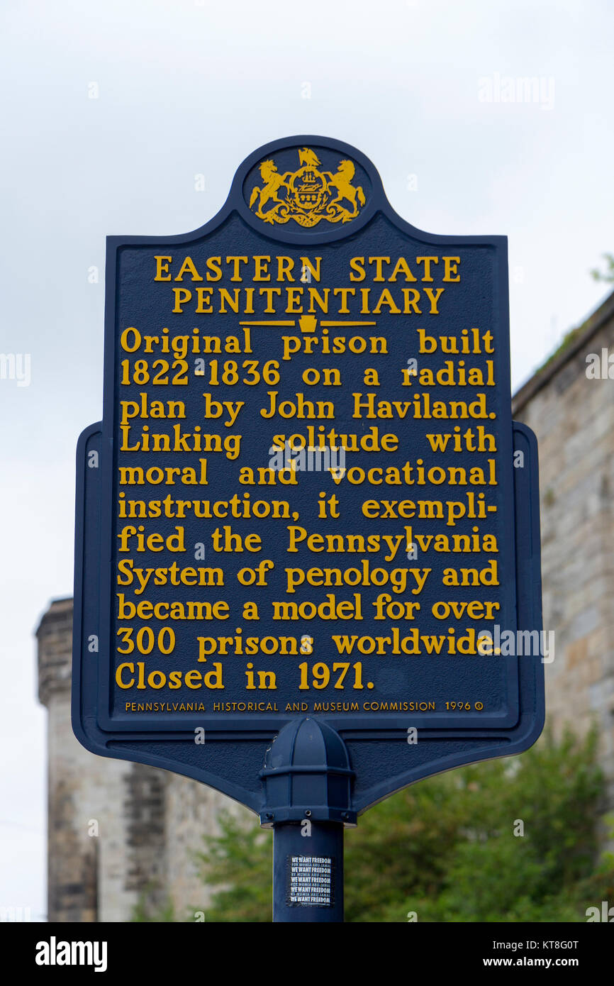 Memorial plaque for Eastern State Penitentiary historic site ...