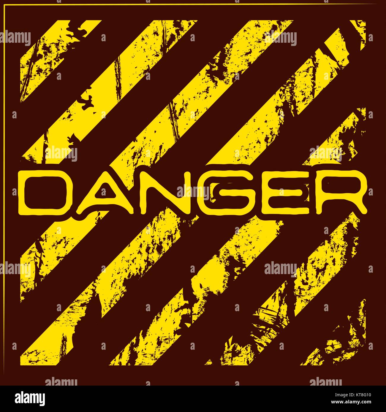 Danger warning grunge banner with red and yellow stripes. Vector ...