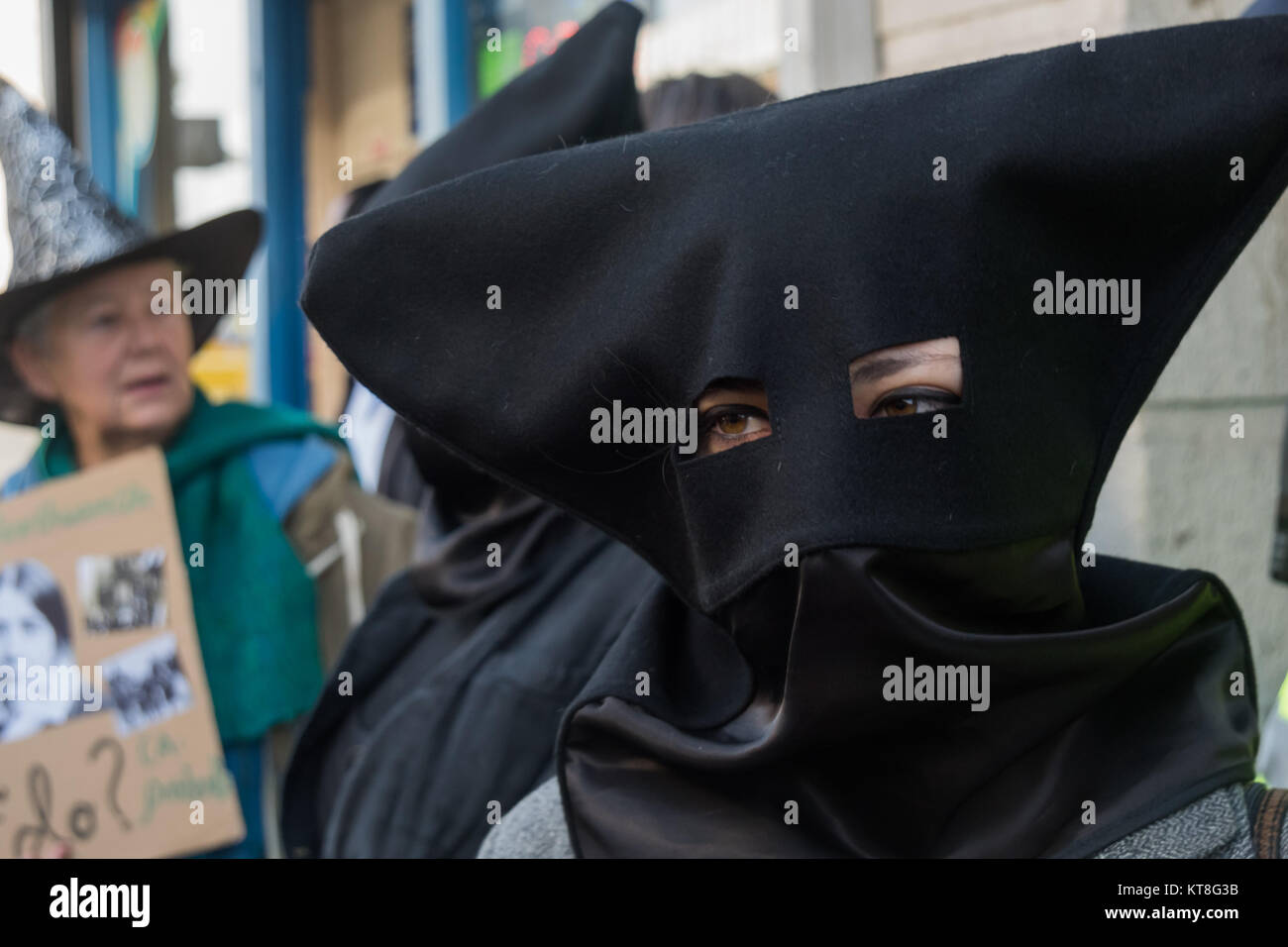 A sinister hooded figure at the Fourth wave LFA protest at Ripper ...