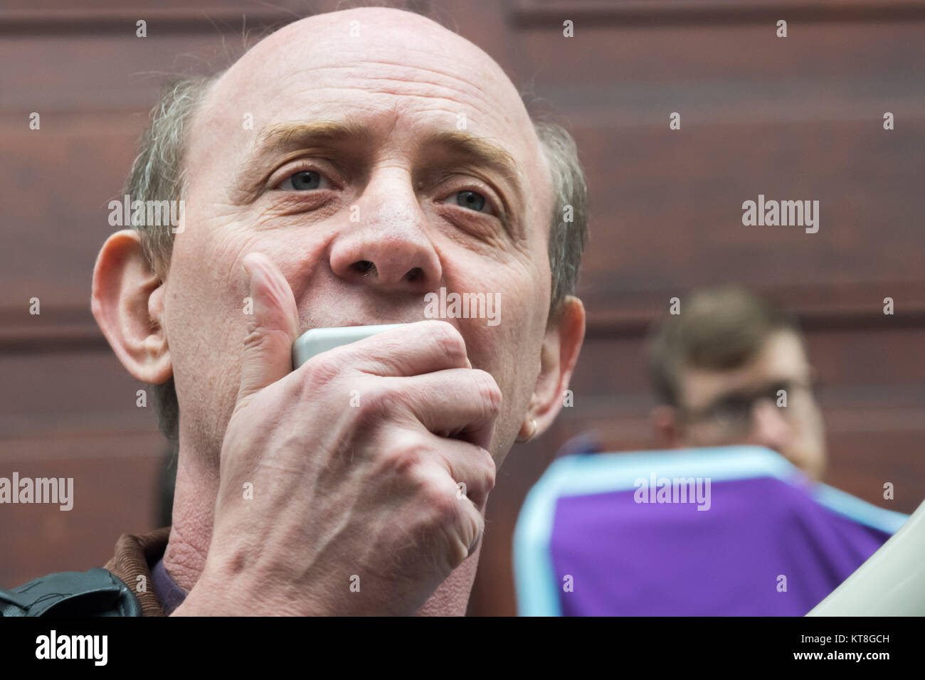 Unison Branch Secretary Sandy Nicoll speaking at the protest at SOAS ...