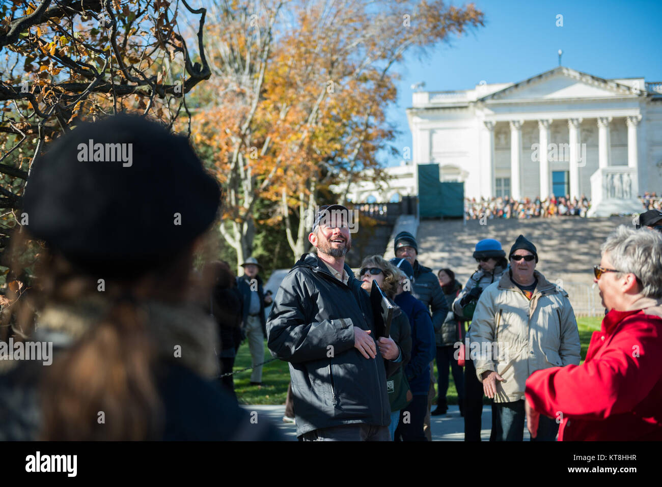Greg Huse, urban forrester, Arlington National Cemetery, leads a tour ...