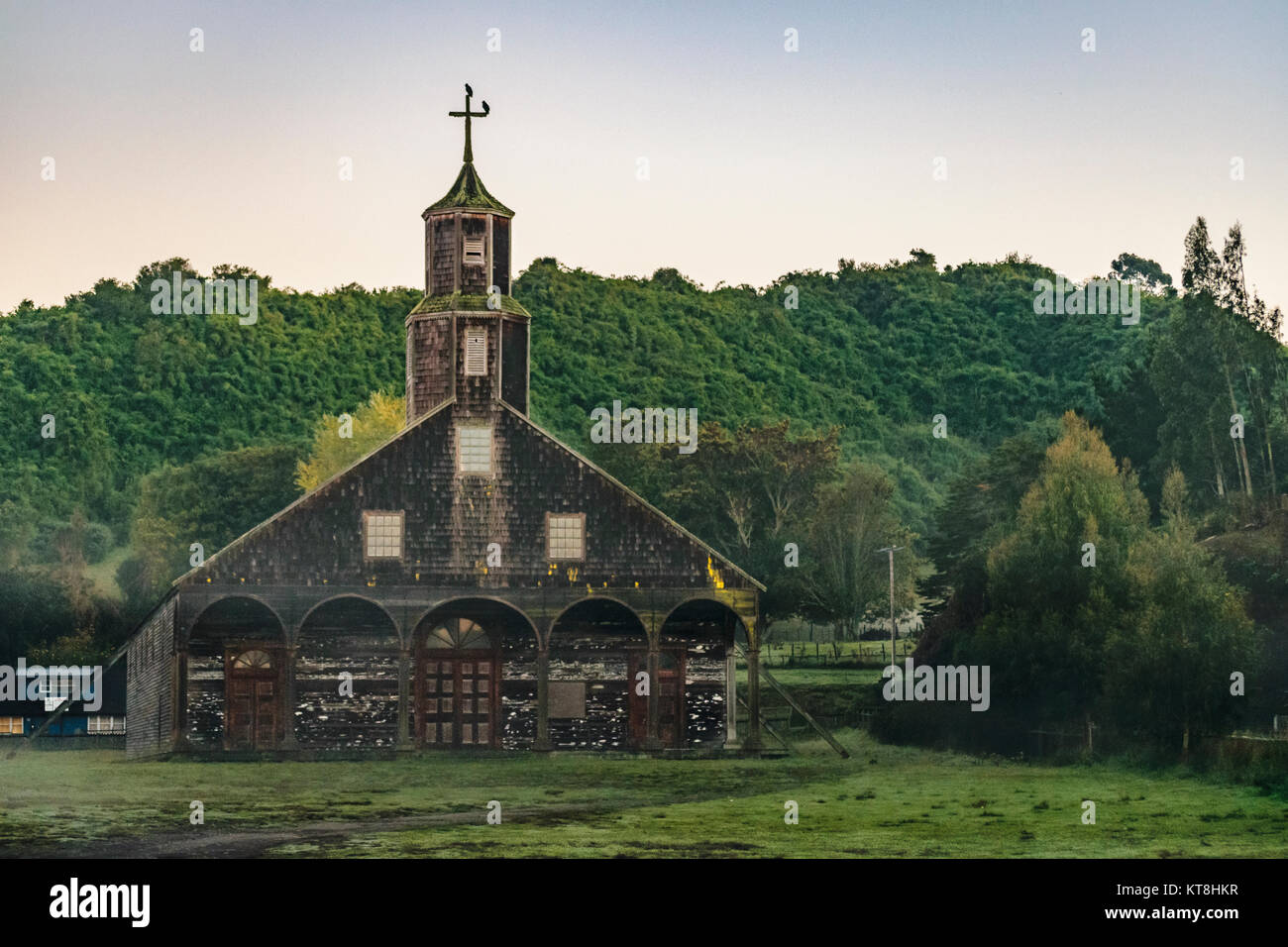 Exterior view of quinchao church, one of world heritage wooden churches ...