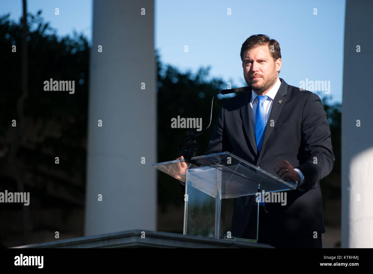 Bill Rausch, executive director at Got Your 6, gives remarks during the ...