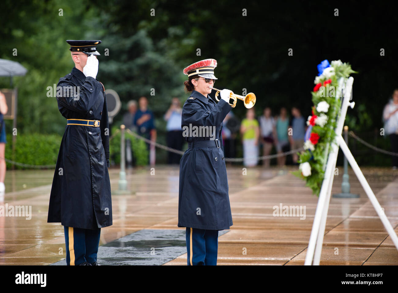 A bugler with The U.S. Army Band, “Pershing’s Own,” plays Taps during a ...