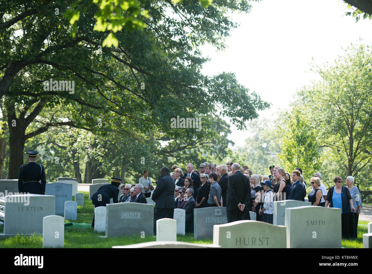 Mourners attend the service for U.S. Army Capt. Stephanie Rader in ...
