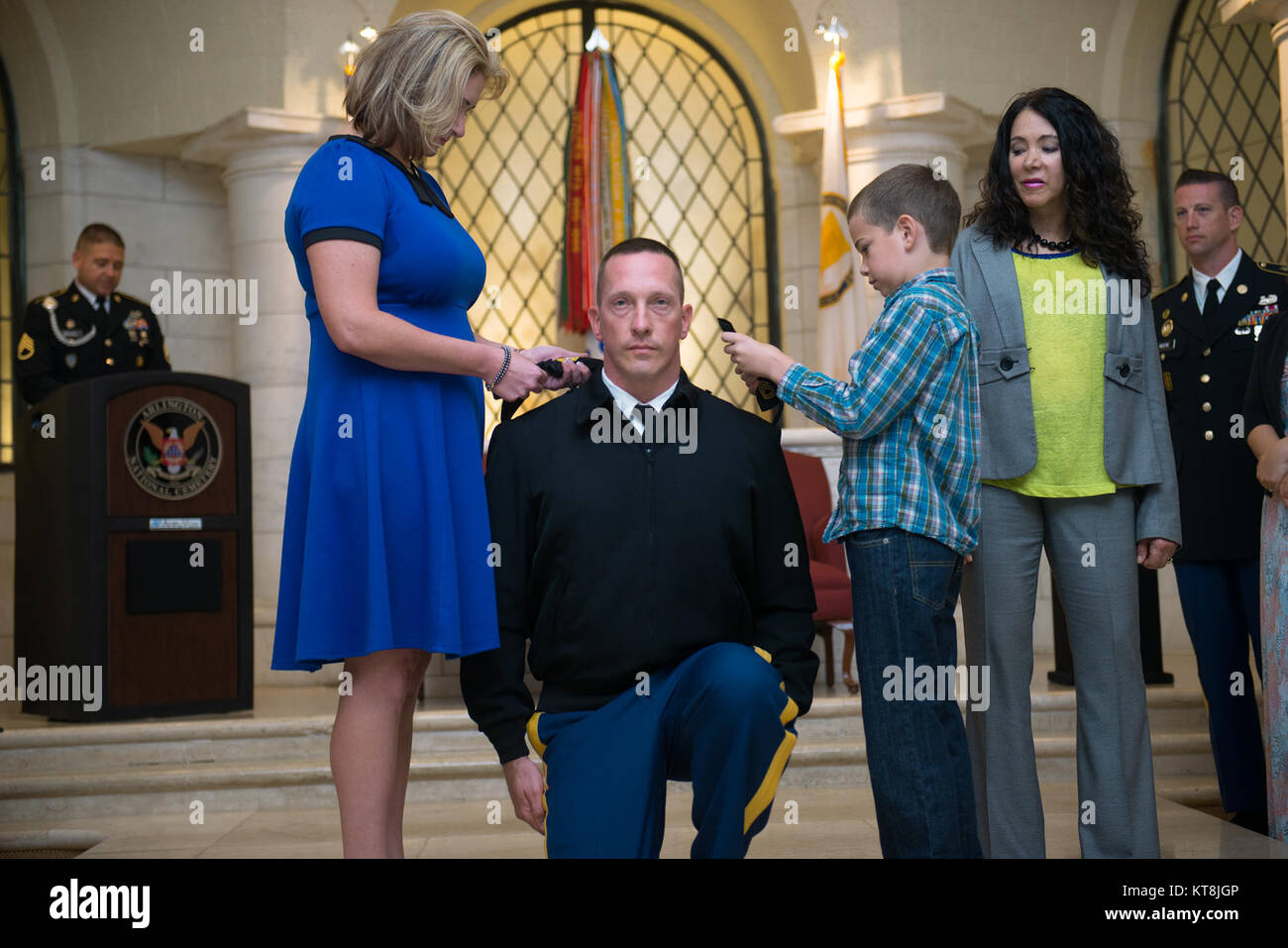Jenny Russell (left) and Blake Russell (right), wife and son of Sgt ...