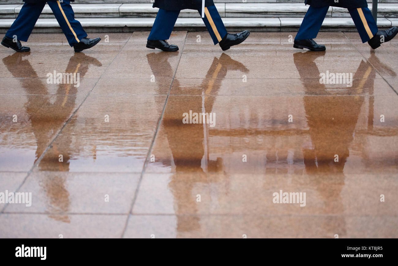 Tomb Sentinels, 3d U.S. Infantry Regiment (The Old Guard), center and ...