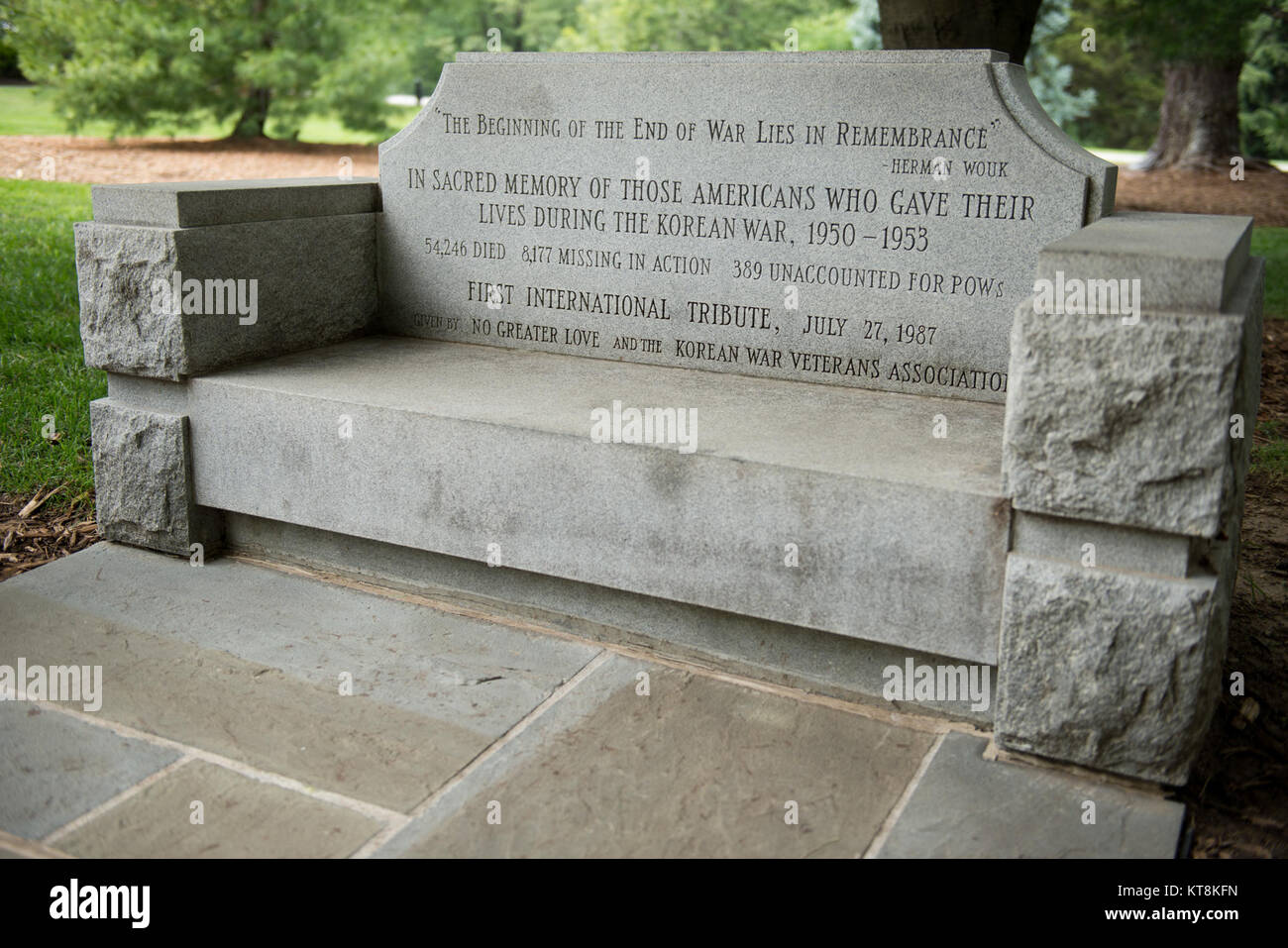The Korean War Contemplative Bench is located on the north side of the ...