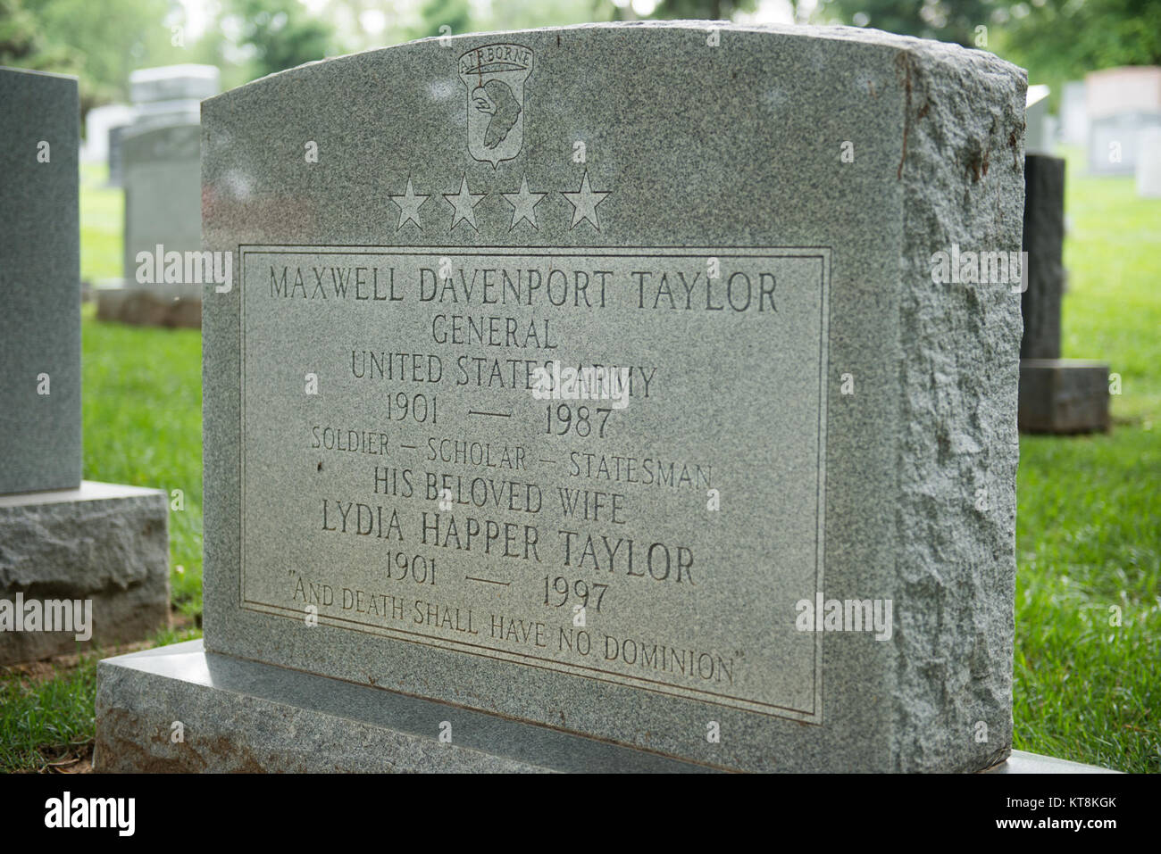 Gen. Maxwell Davenport “Max” Taylor, buried in Section 7A, grave 20 of ...