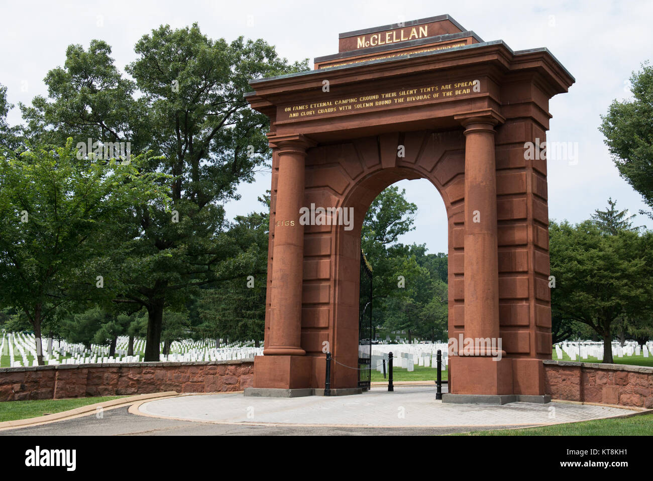 McClellan Gate, or McClellan Arch, stands 30 feet tall with ...