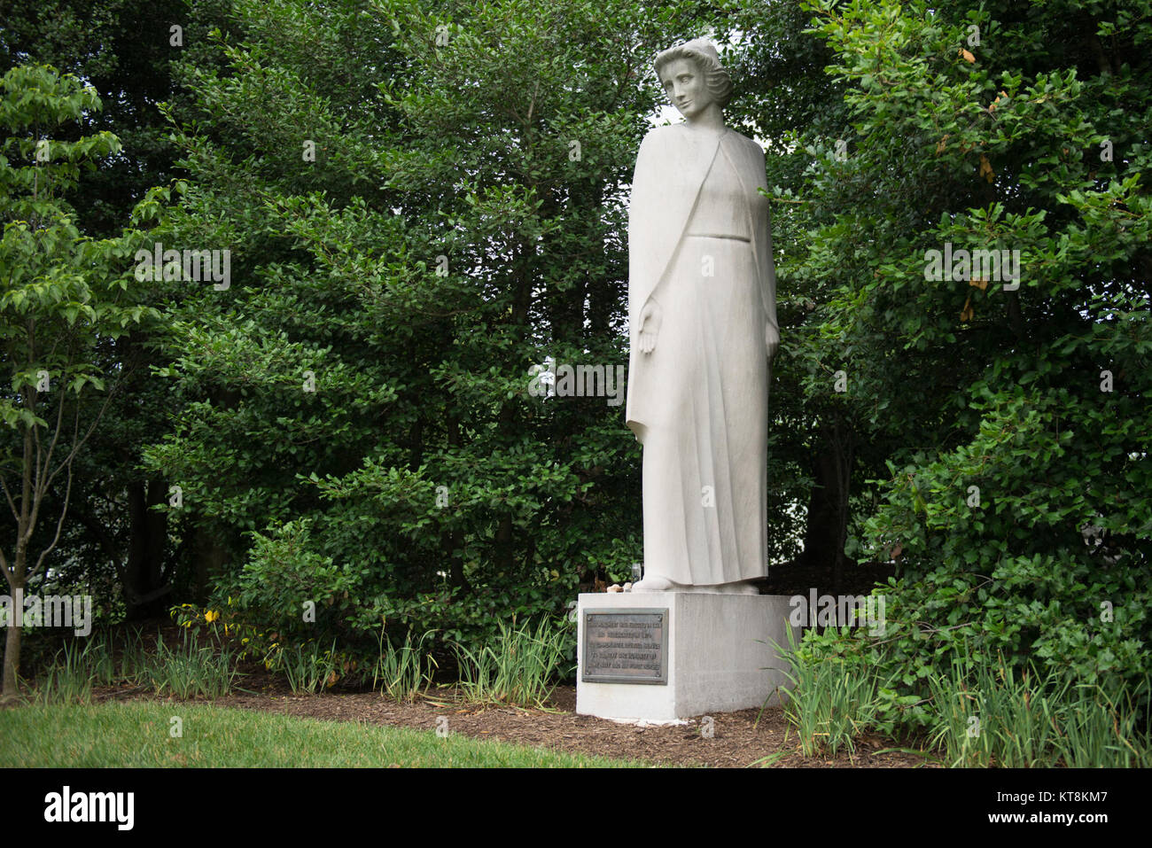 The Nurses Memorial, a granite statue of a nurse in uniform, is located ...
