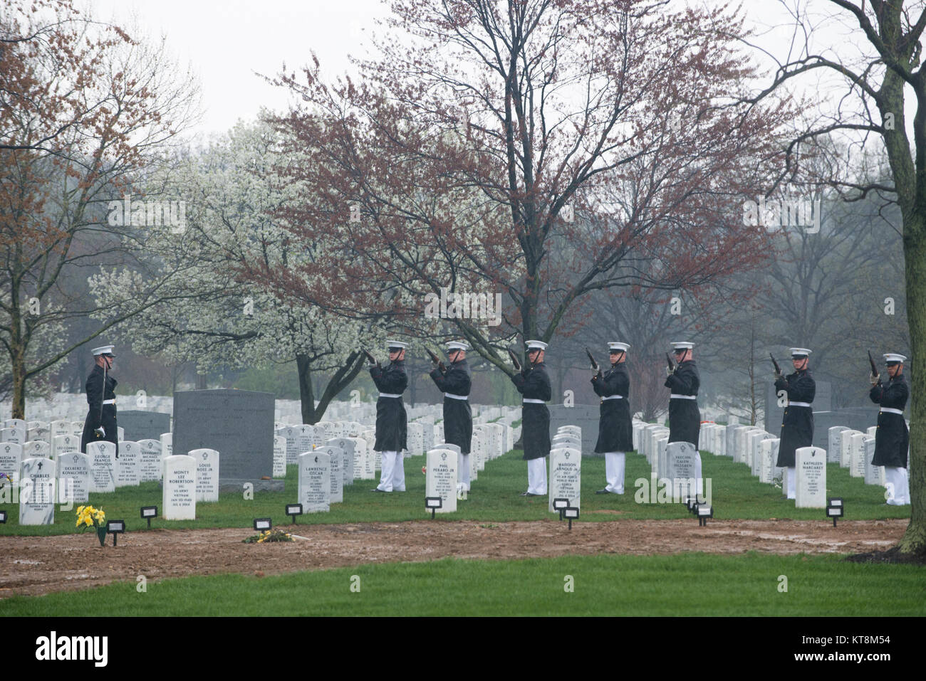 The firing party of U.S. Marines from Marine Barracks Washington (8th ...