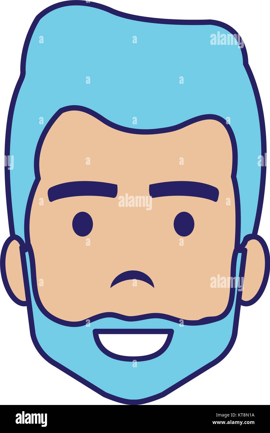young man head avatar character vector illustration design Stock Vector ...