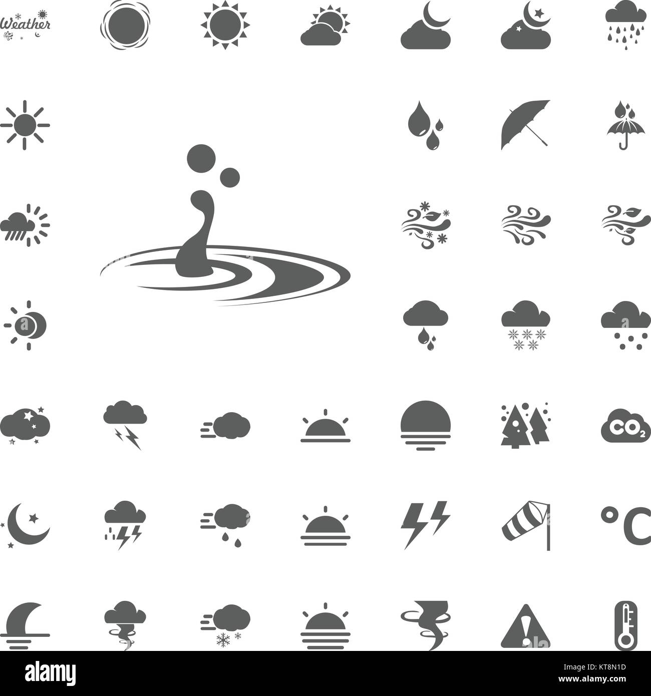 Water and rain drops icon. Weather vector icons set Stock Vector Image ...