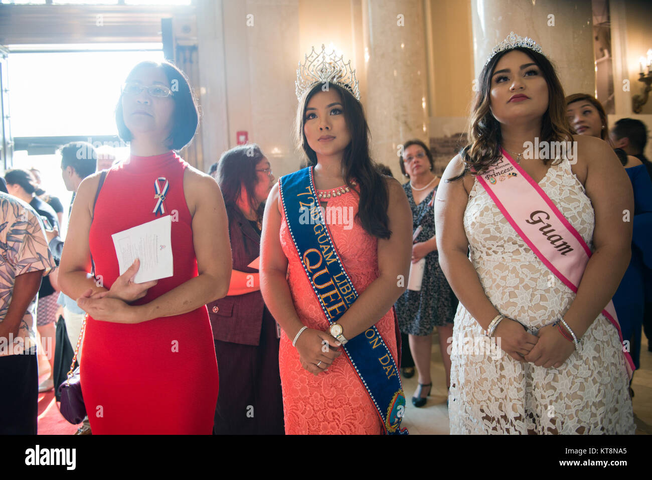Alana Chargualaf, the 72nd Liberation Day Queen, attends an Army Full ...
