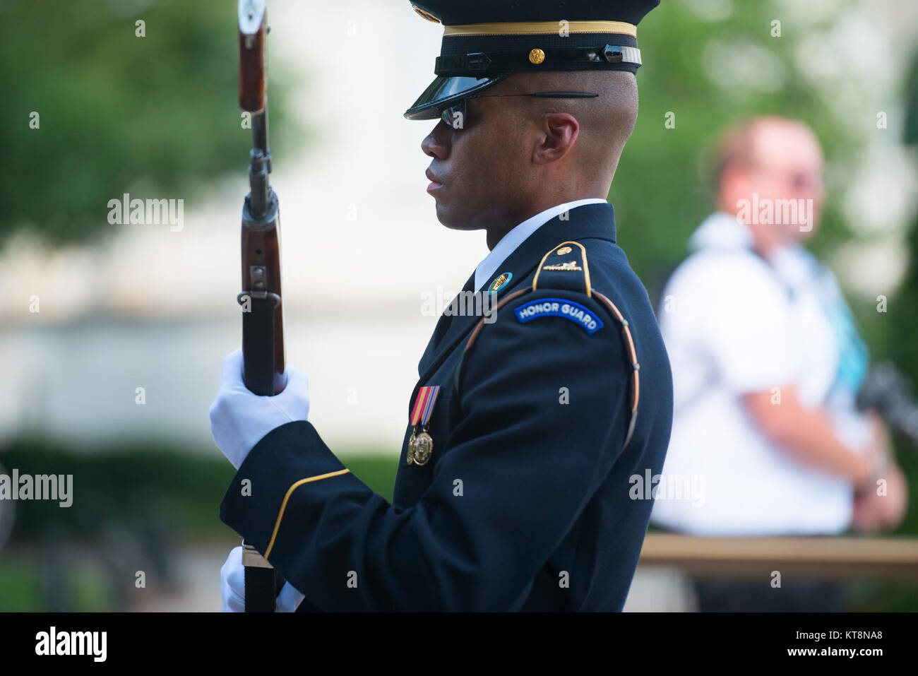 An Old Guard Tomb Sentinel participates in the Changing of the Guard ...