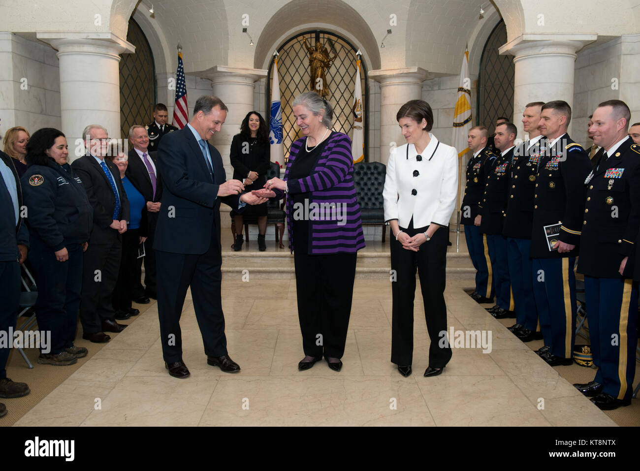From the left, Gerald B. O’Keefe, administrative assistant to the ...