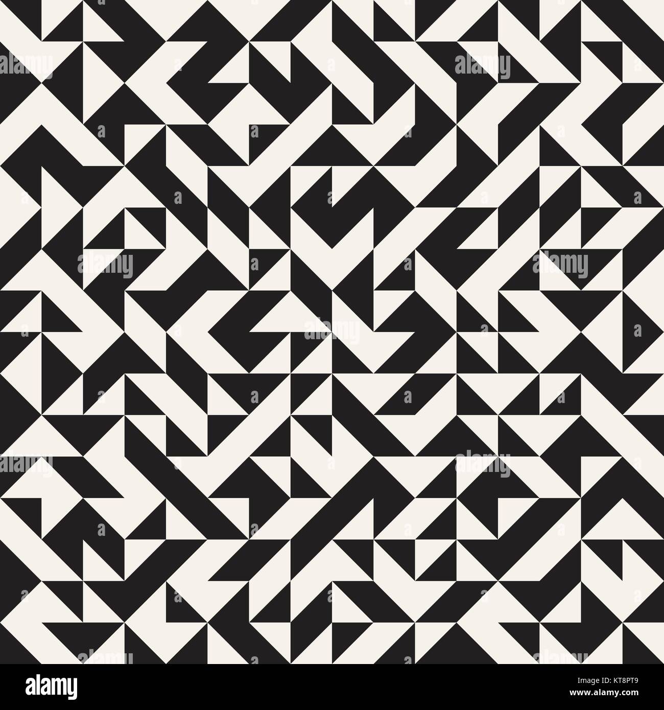 Irregular Tangled Shapes. Abstract Geometric Background Design. Vector Seamless Black and White ...