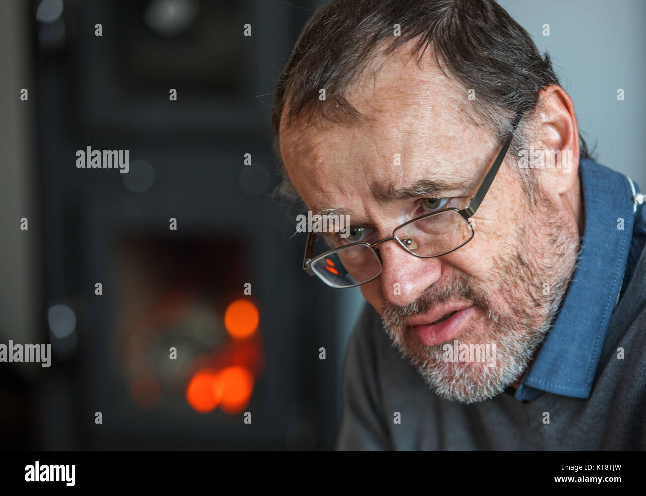 David Britsch, a pilgrim, talks to a reporter during an interview in ...