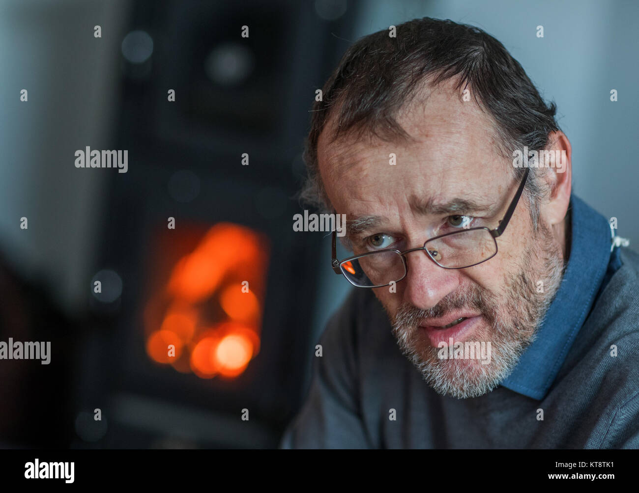 David Britsch, a pilgrim, talks to a reporter during an interview in ...