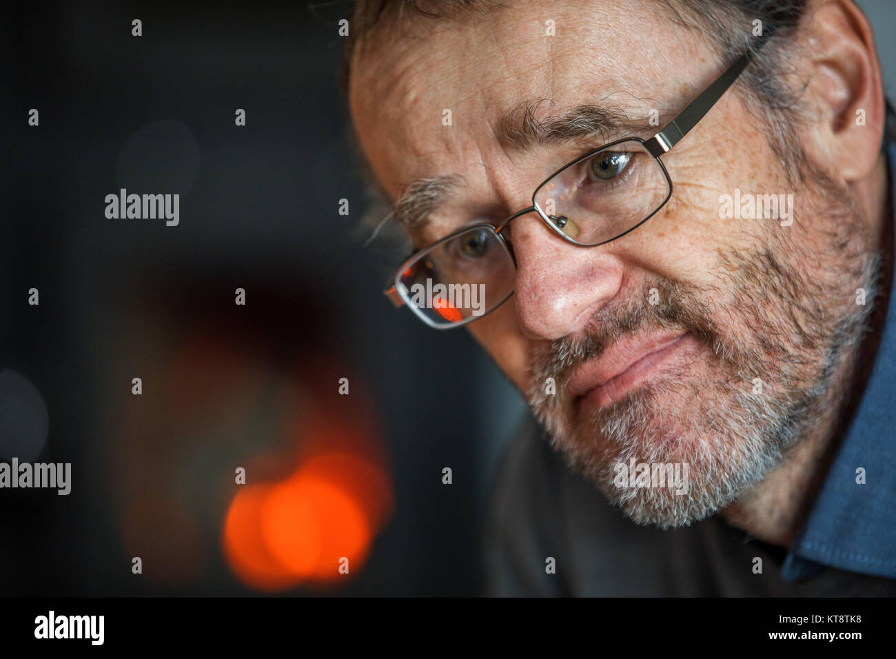 David Britsch, a pilgrim, talks to a reporter during an interview in ...