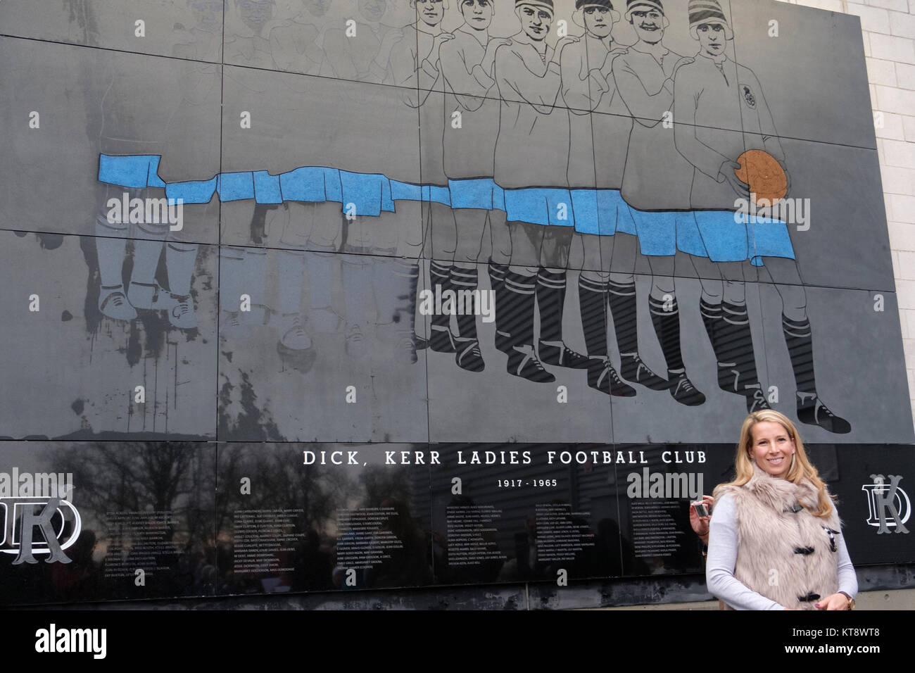 Preston UK. 22nd December 2017. A memorial recognising the achievements ...