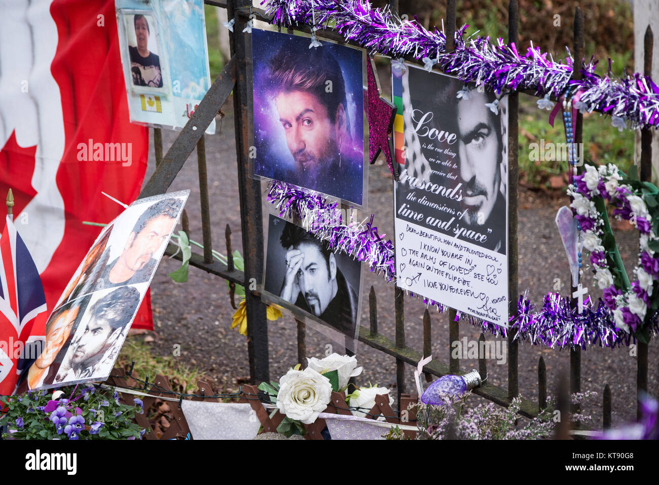 London, UK. 22nd Dec, 2017. George Michael memorial garden. Nearly one ...