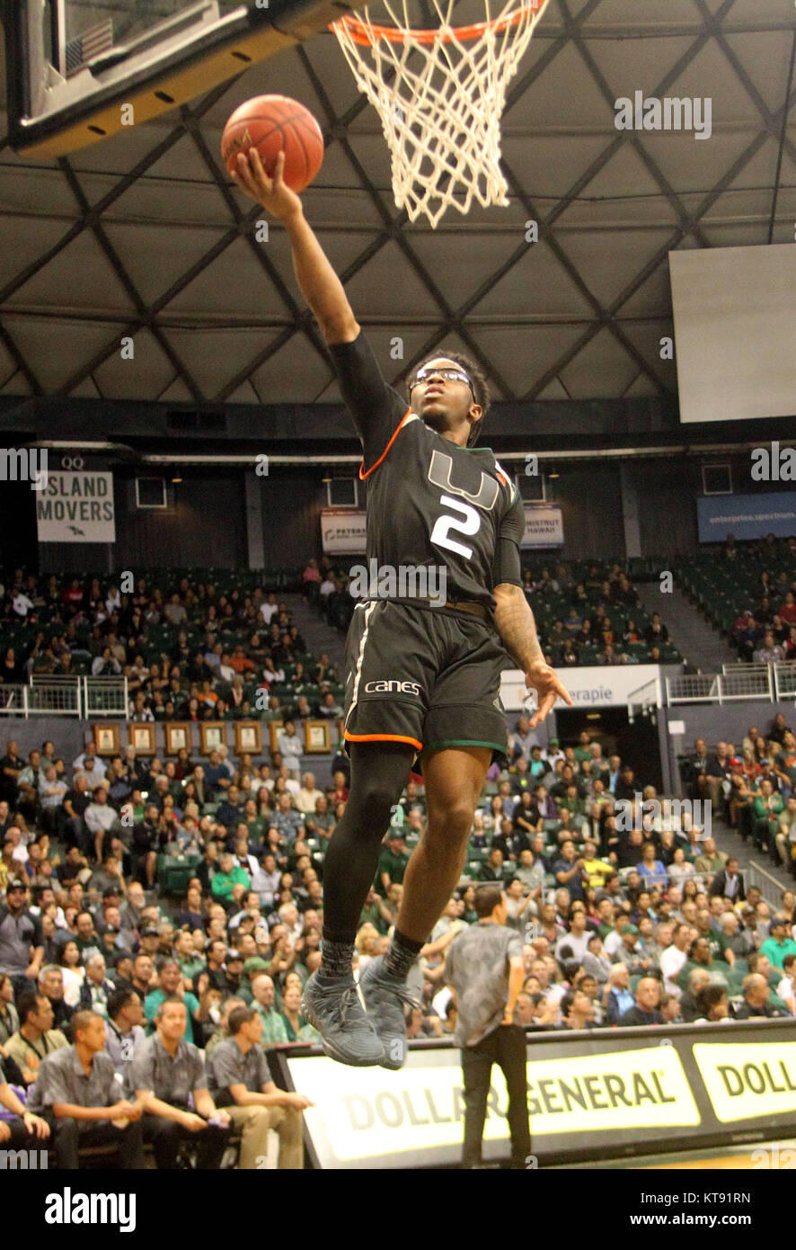 Honolulu, Hawaii. 22nd Dec, 2017. Miami (Fl) Hurricanes guard Chris ...