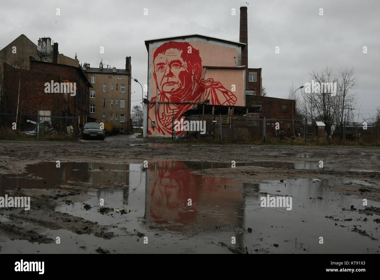 Gdansk, Poland. 23rd Dec, 2017. Mural depicting the portrait of a Law ...