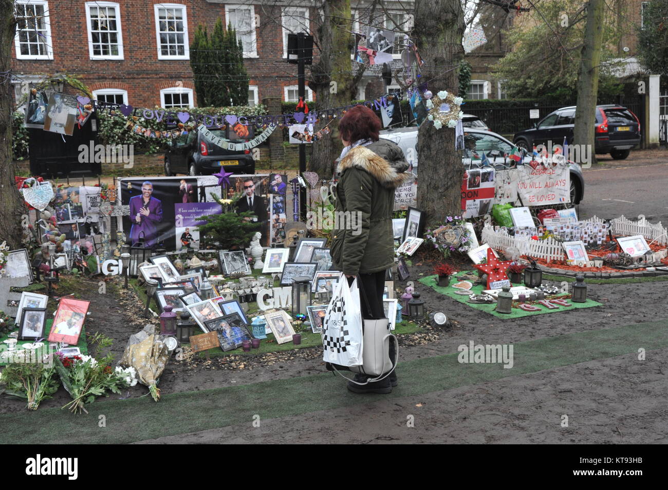 Pop star george michael outside his house in highgate hi-res stock ...